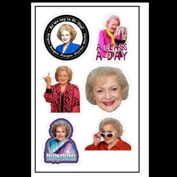 Design | Betty White Laminated Vinyl Stickers 2 | Poshmark